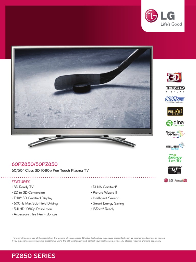 Ilasma Pentouch TV LG | PDF | 3 D Film | Hdmi