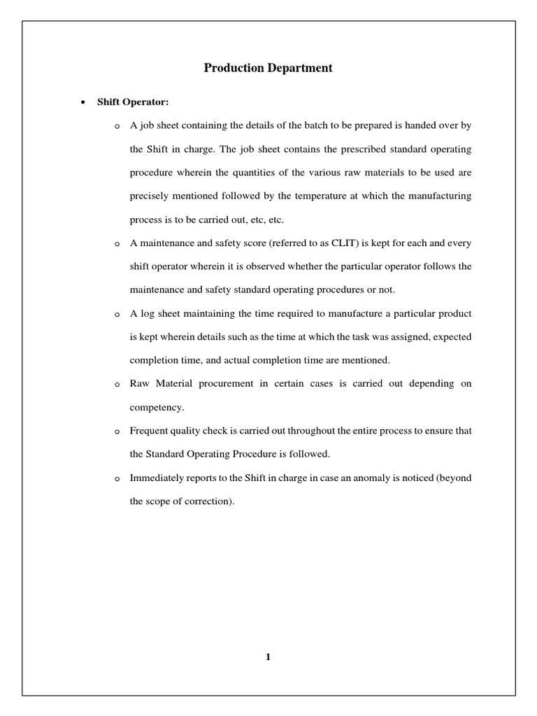 Production Department PDF Business Process Business
