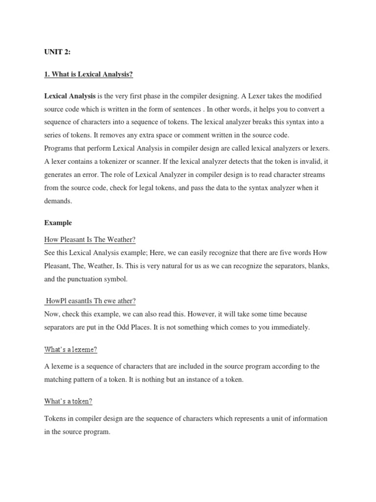 UNIT 2 Compiler Design | PDF | String (Computer Science) | Models Of ... UNIT 2 Compiler Design | PDF | String (Computer Science) | Models Of ...