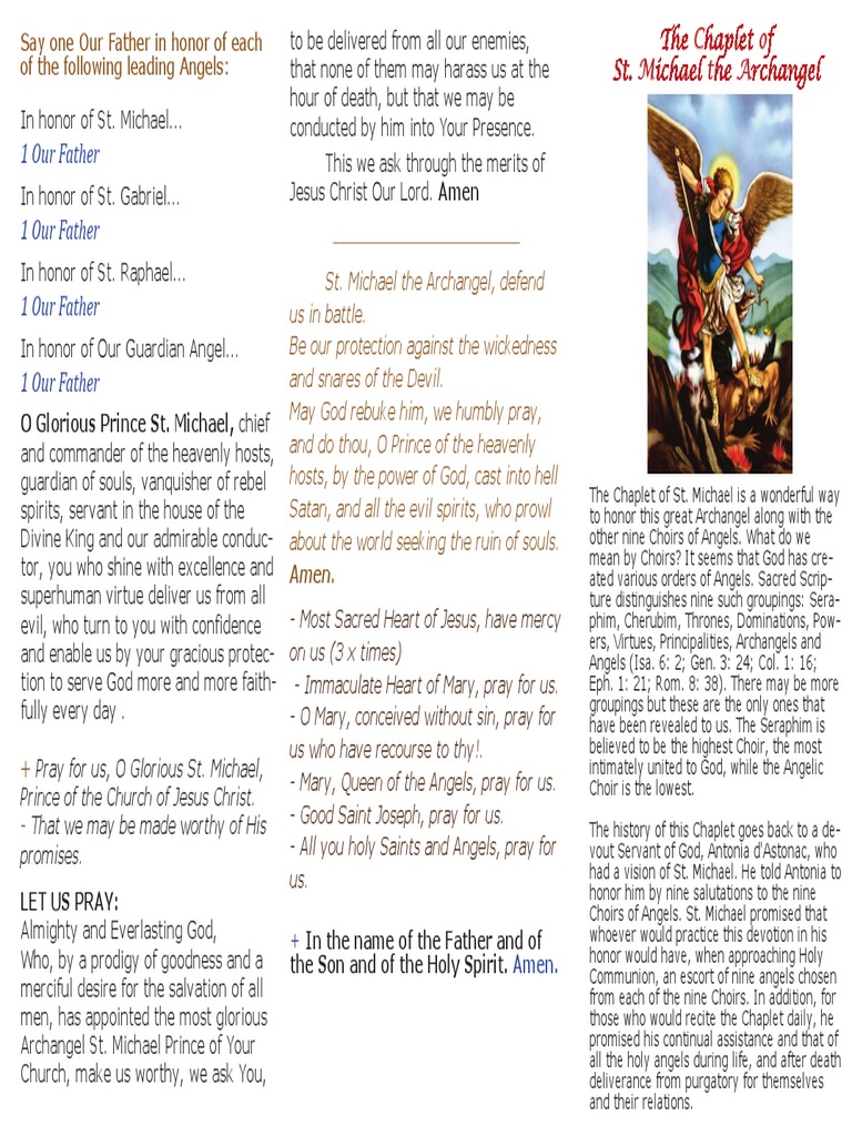A4-The Chaplet of ST Michael | PDF | Michael (Archangel) | Lord's Prayer
