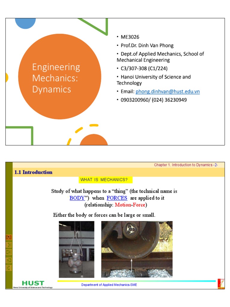 ME3026 Dynamics Chap1 2 Merged - Removed | PDF | Kinematics | Force