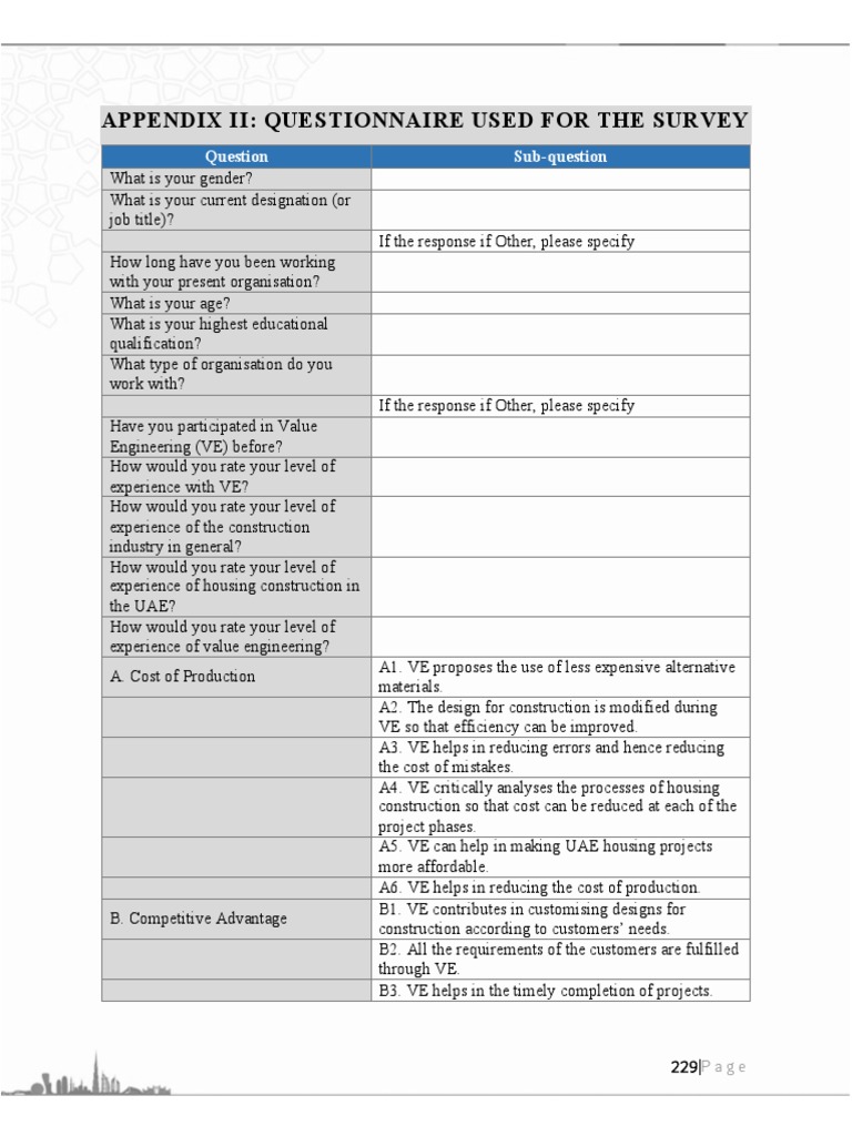 Value Engineering Survey Questionnaire | PDF | Chess | Chess Theory