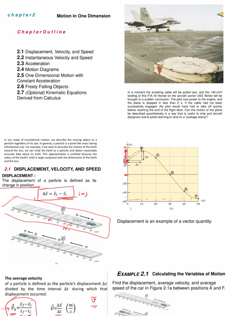 Chapter 2-Motion in One Dimension - Gr5 | PDF