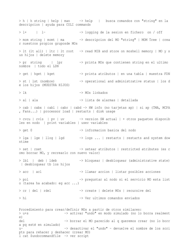 Moshell Basic | PDF | Informática