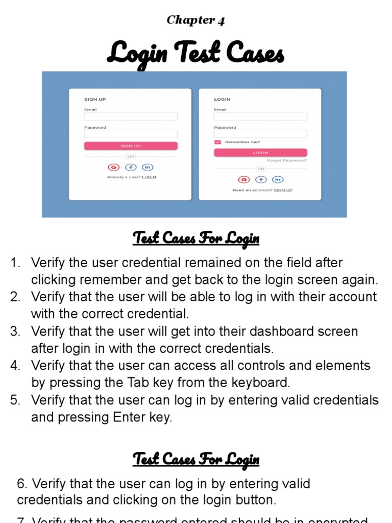 4 - Login Test Cases | PDF | Login | Password