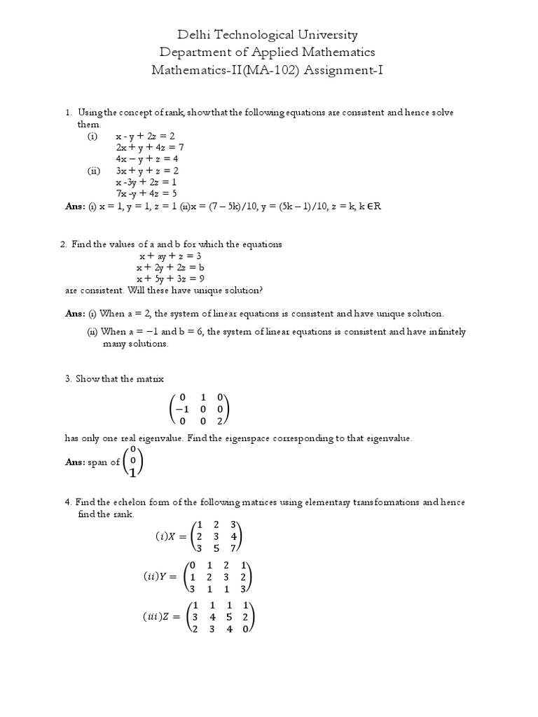 Matrices Pdf Eigenvalues And Eigenvectors Matrix Mathematics