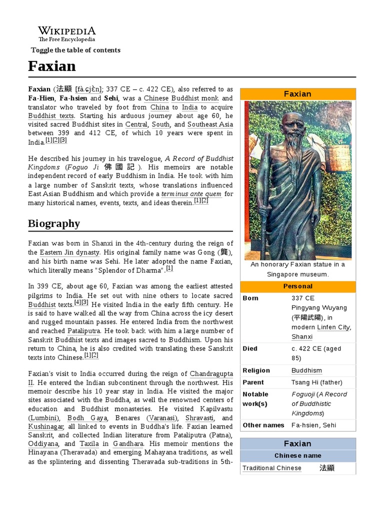 Faxian | PDF | Indian Religions