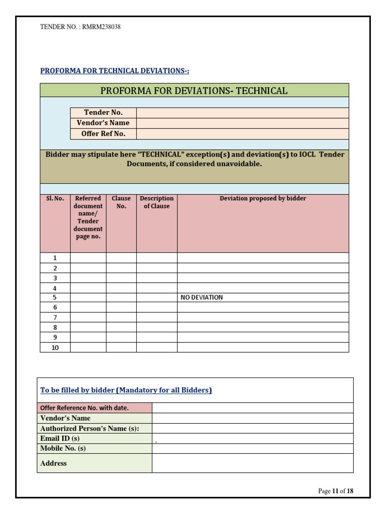 Proforma For Technical Deviations | PDF | Bankruptcy | Partnership