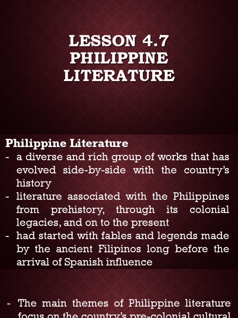 Overview of Philippine Literature | PDF | Poetry | Philippines