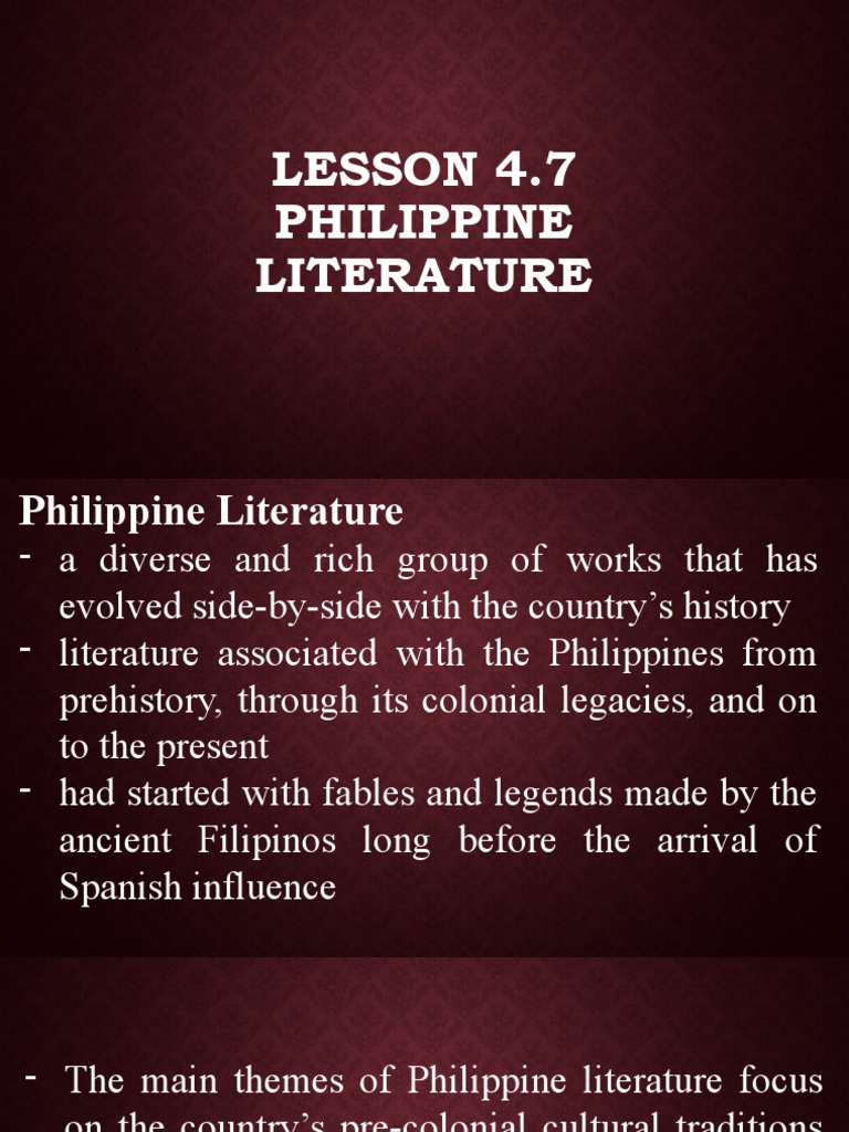 Lesson 4.7 - Philippine Literature | PDF | Poetry | Philippines