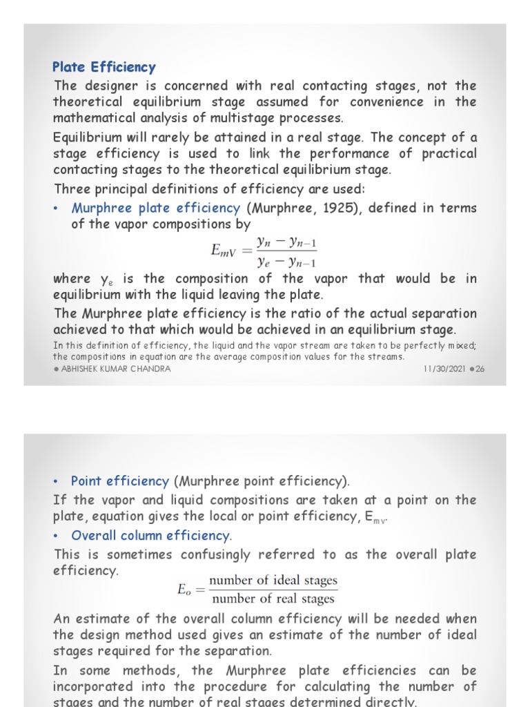 Plate Efficiency | PDF | Viscosity | Quantity