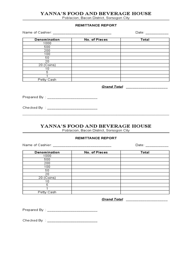 Remittance Report Template | PDF