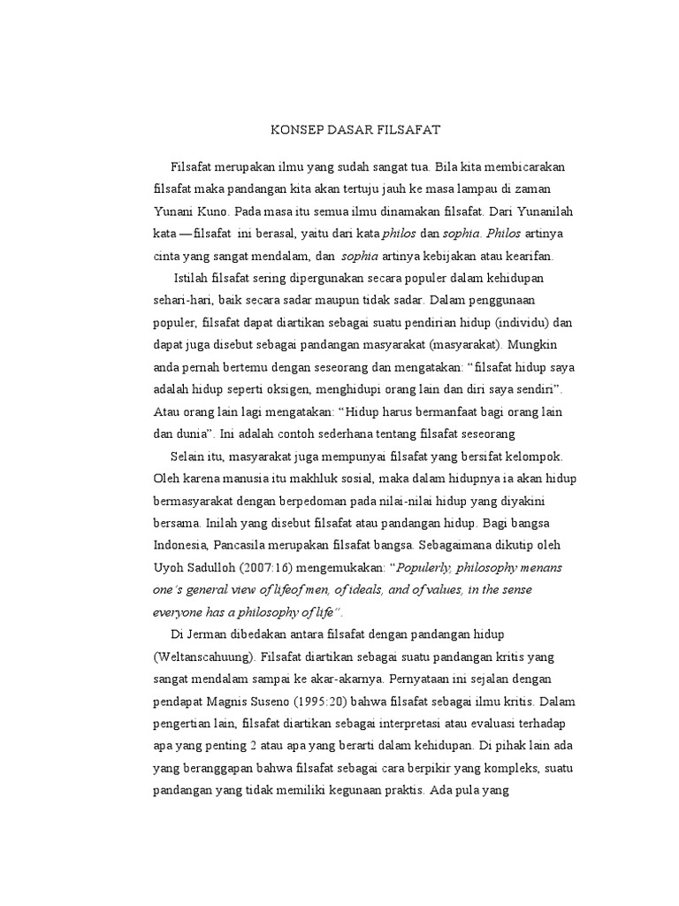 Konsep Dasar Filsafat | PDF