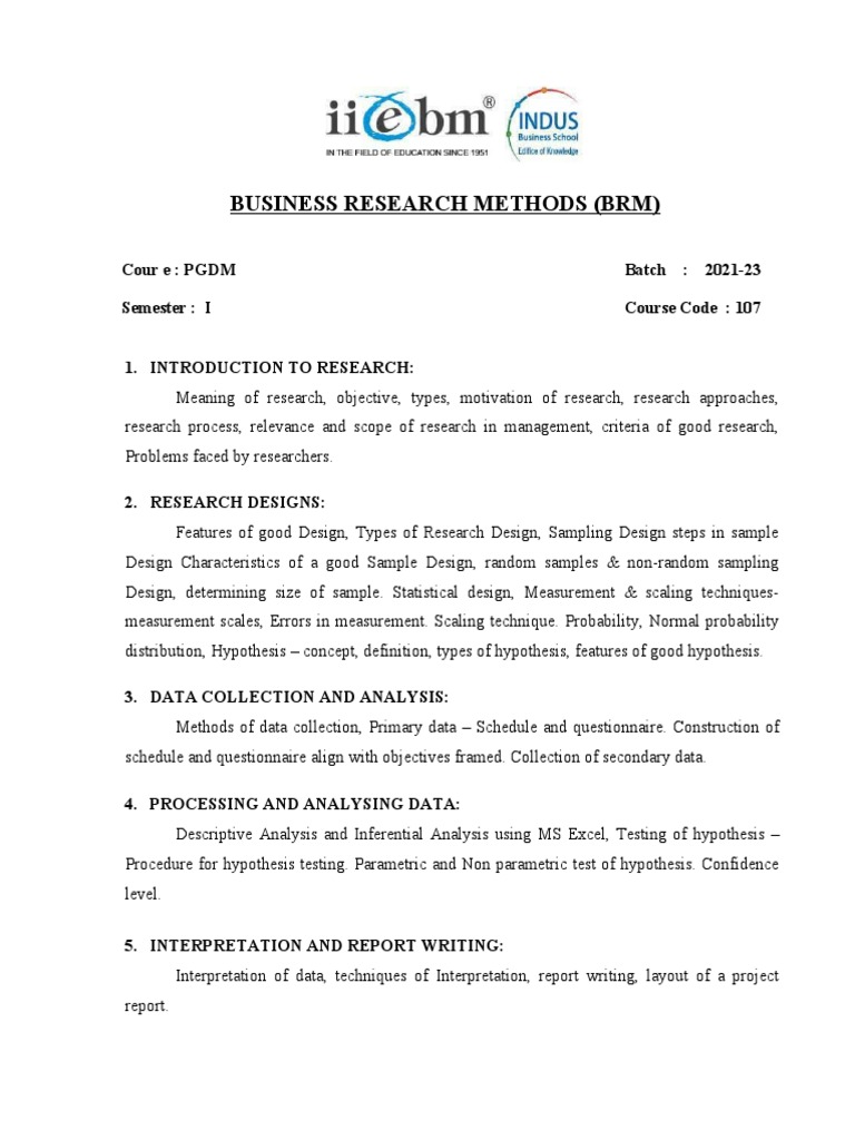 107 - Business Research Method | Download Free PDF | Methodology ...