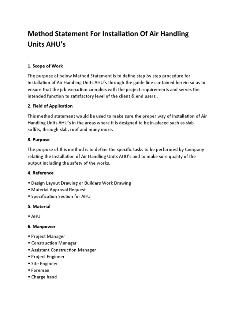 Mos Air Handling Units Ahu Pdf Duct Flow Pipe Fluid Conveyance