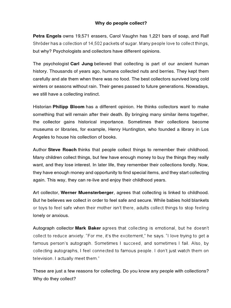 Reading - Why Do People Collect | PDF