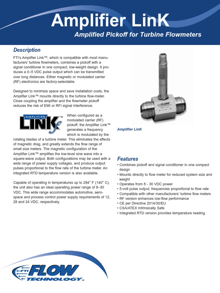 DB Amplifier Link Pickoff Revp | PDF | Amplifier | Flow Measurement