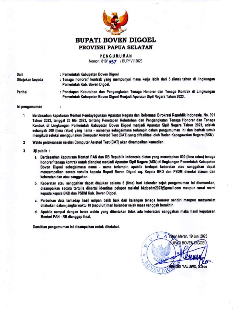 MENPAN RB 500 BOVEN DIGOEL - Compressed | PDF