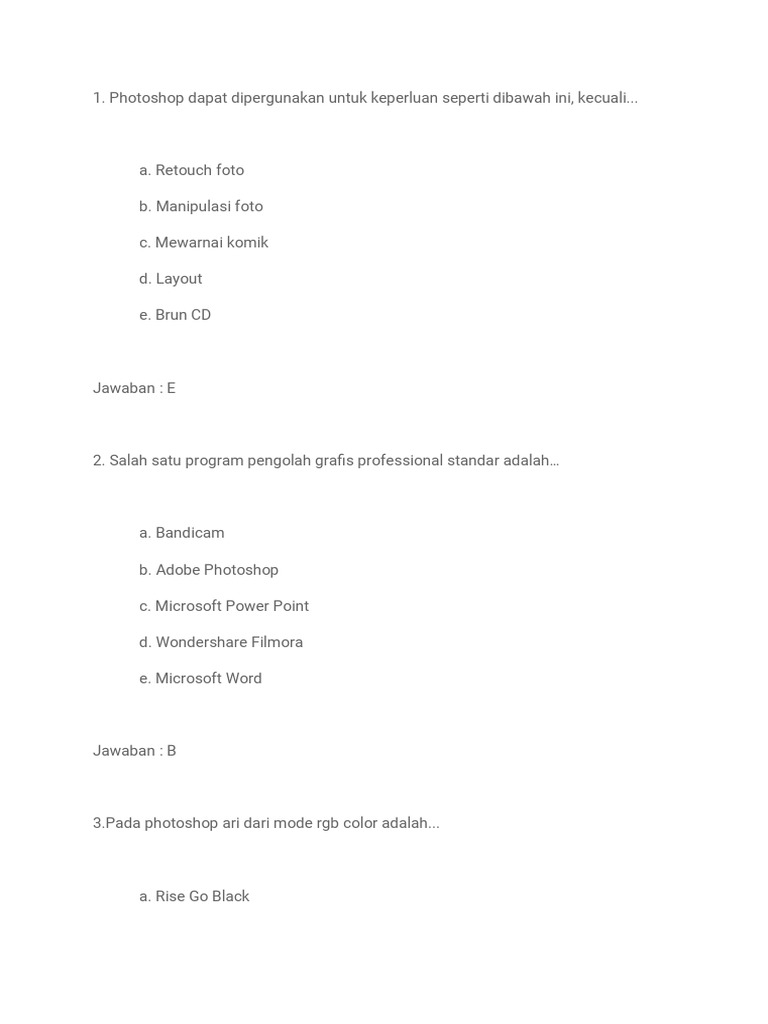 Soal PG Lengkap Dengan Jawaban | PDF
