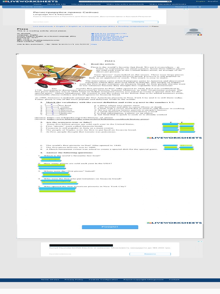 Pizza Exercise For A2-B1 | PDF