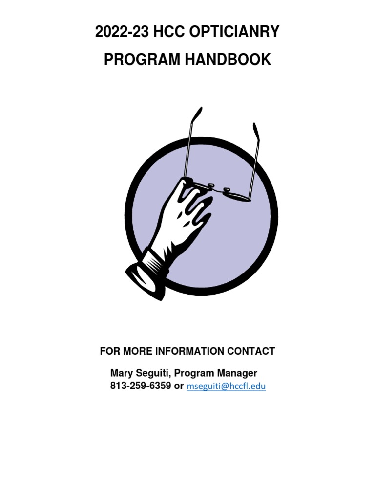 2022-23 Opticianry Program Handbook - 20221118-508 | PDF | Optometry ...