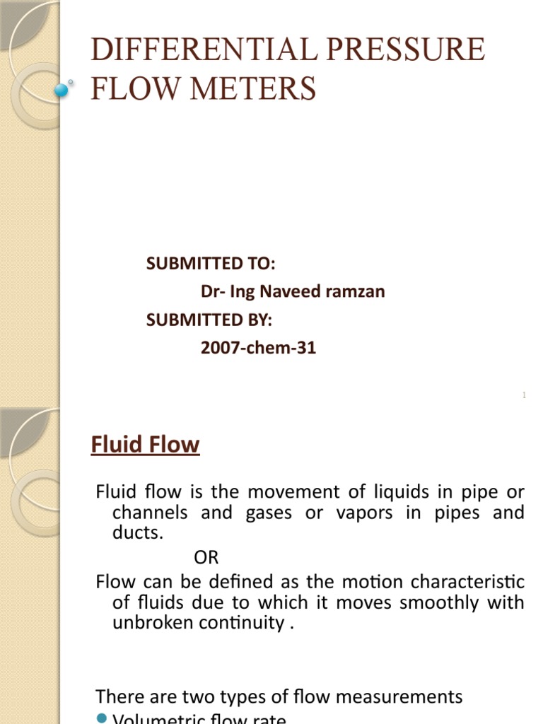 Differential Pressure Flow Meters | PDF | Flow Measurement | Fluid Dynamics