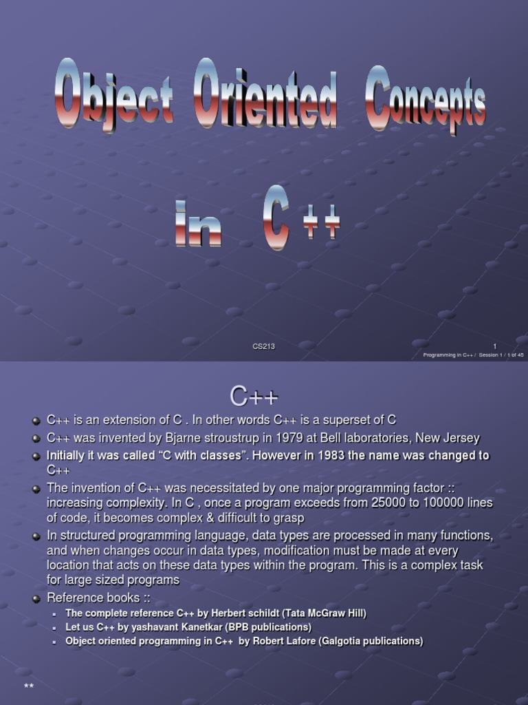 Cs 235 0bject Oriented Programming With C Complete Lecture Notes Pdf Inheritance Object 6859