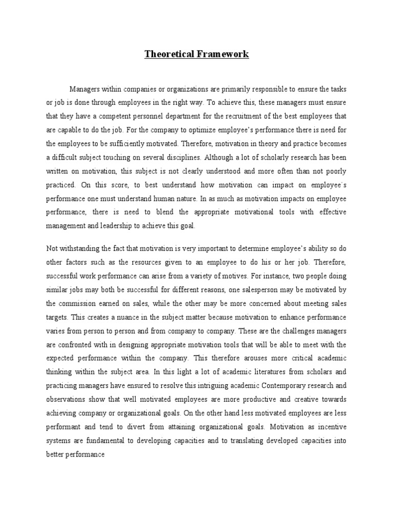 Theoretical Framework | PDF | Motivation | Motivational