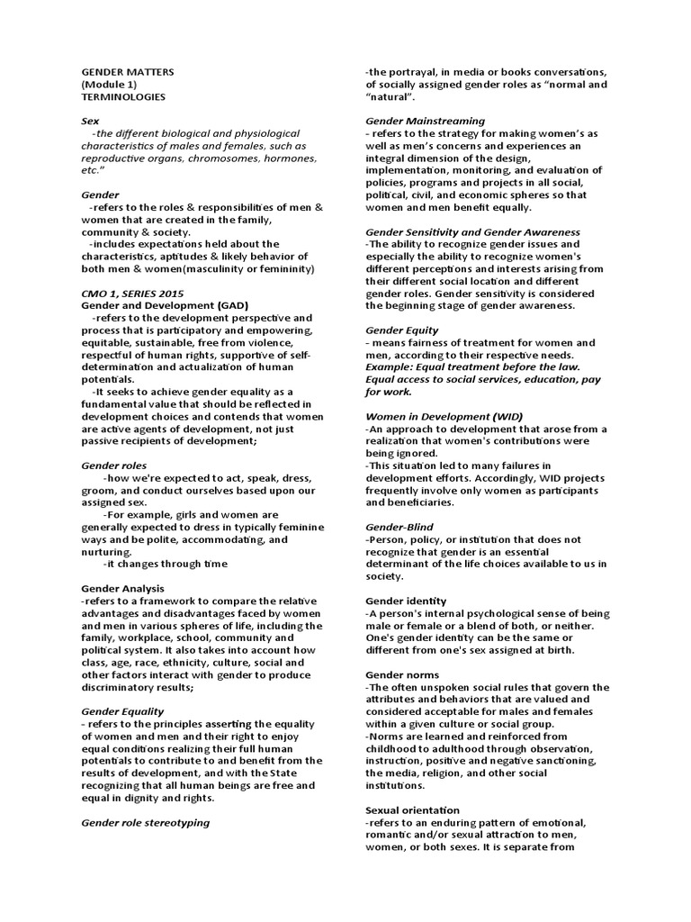 Gender Matters | PDF | Gender | Gender Studies