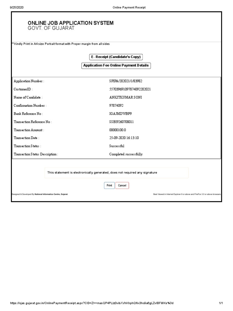 Candidate Payment Confirmation | PDF | Finance & Money Management