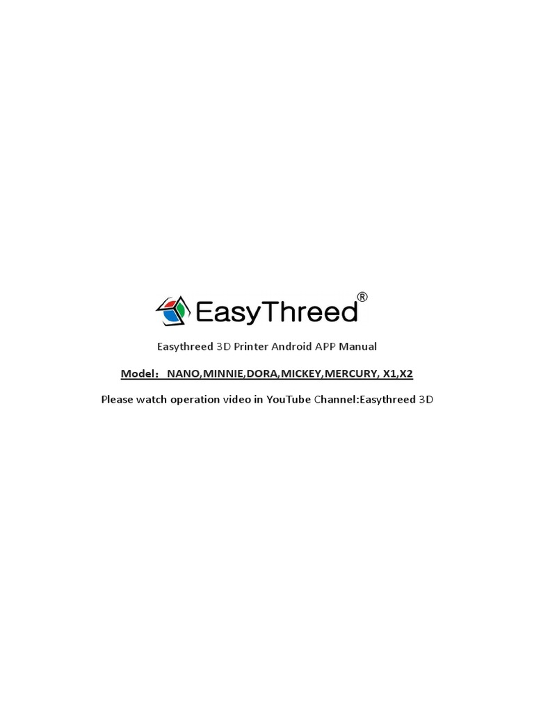 Easythreeed Android APP Manual | PDF