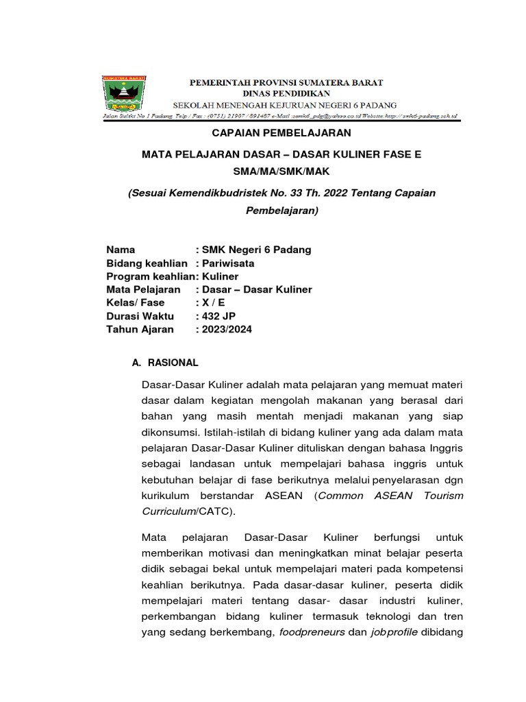 003 CP Kuliner Fase E Dan F (21 Juni 2023) | PDF