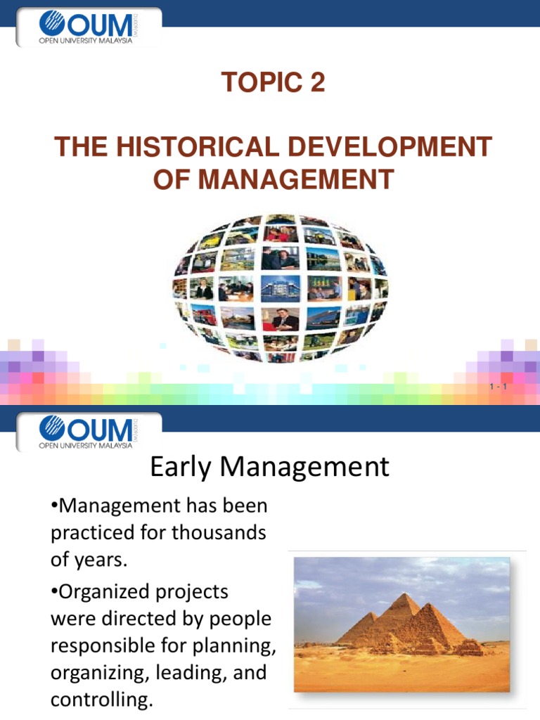 BDPP1103 Topic2 - The Historical Development of Management | PDF ...