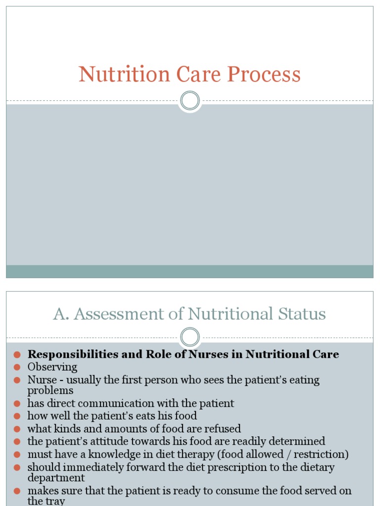 Nutrition Care Process | PDF | Intravenous Therapy | Clinical Medicine