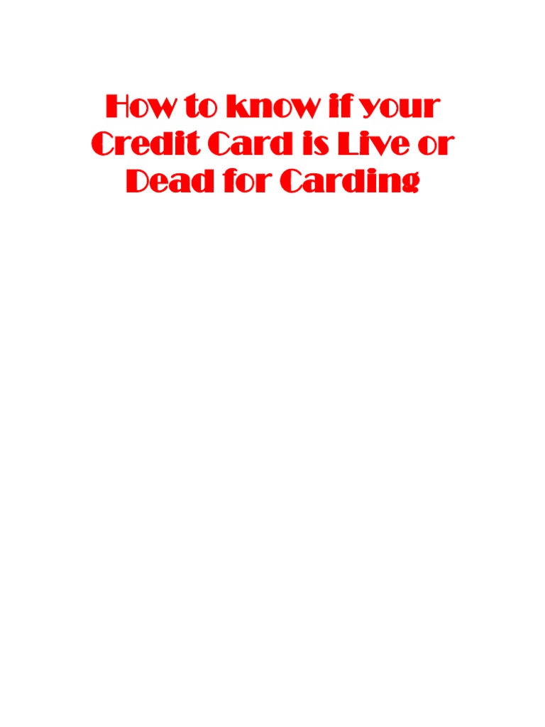 How To Know If A Credit Card Is Live or Dead (Credit Card Checker ...