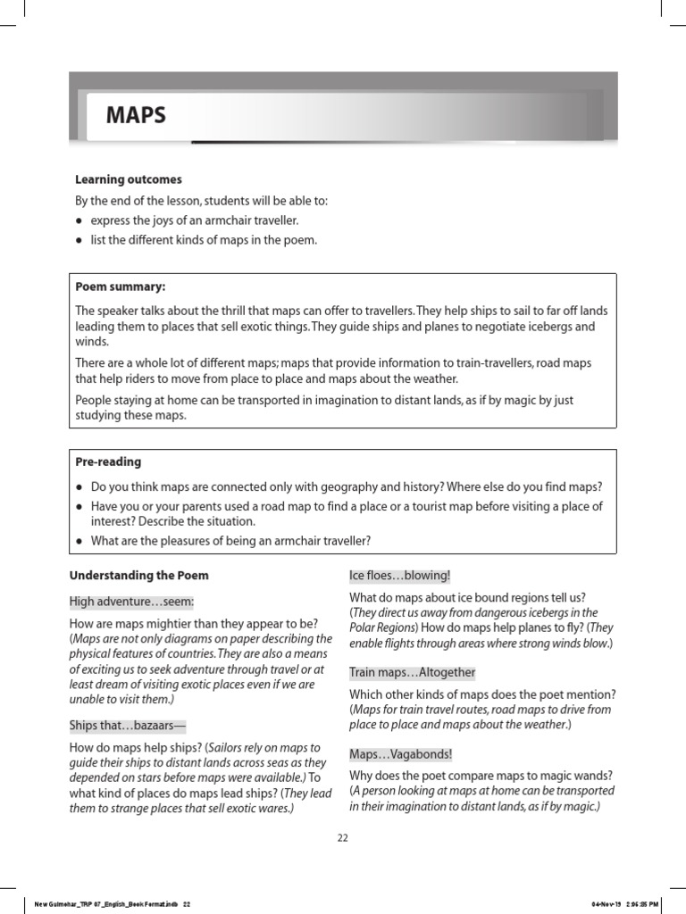 Class 07 English Chapter 02 Maps1 | PDF | Map