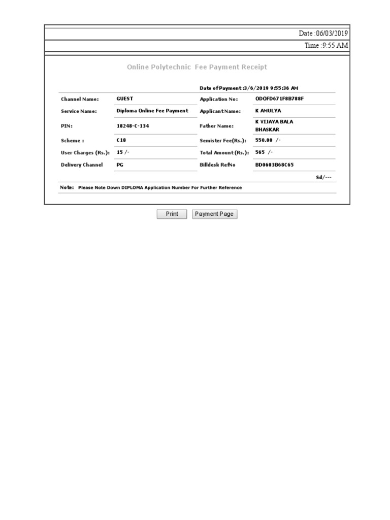 Sbtet Fee Pay | PDF | Finance & Money Management