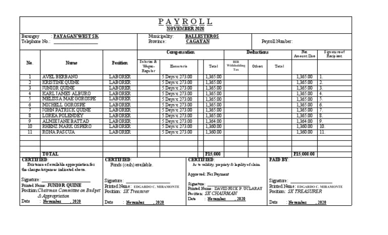 Payroll: November 2020 | Download Free PDF | Payroll Tax | Services ...