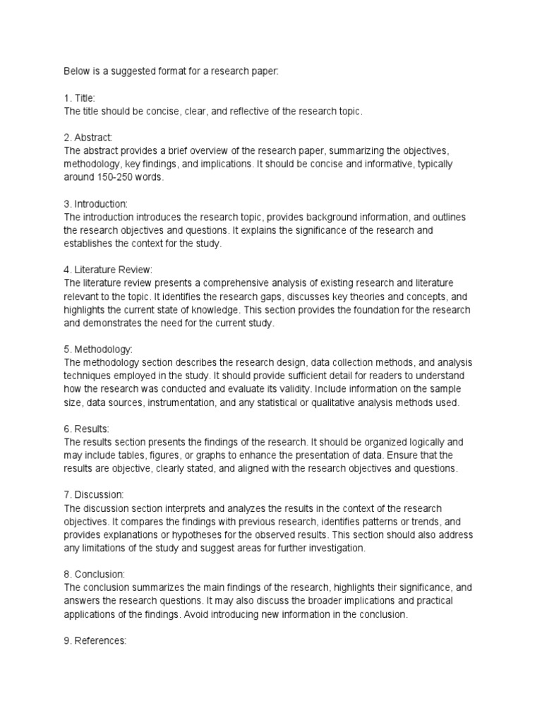 A Research Paper Format | PDF | Methodology | Data