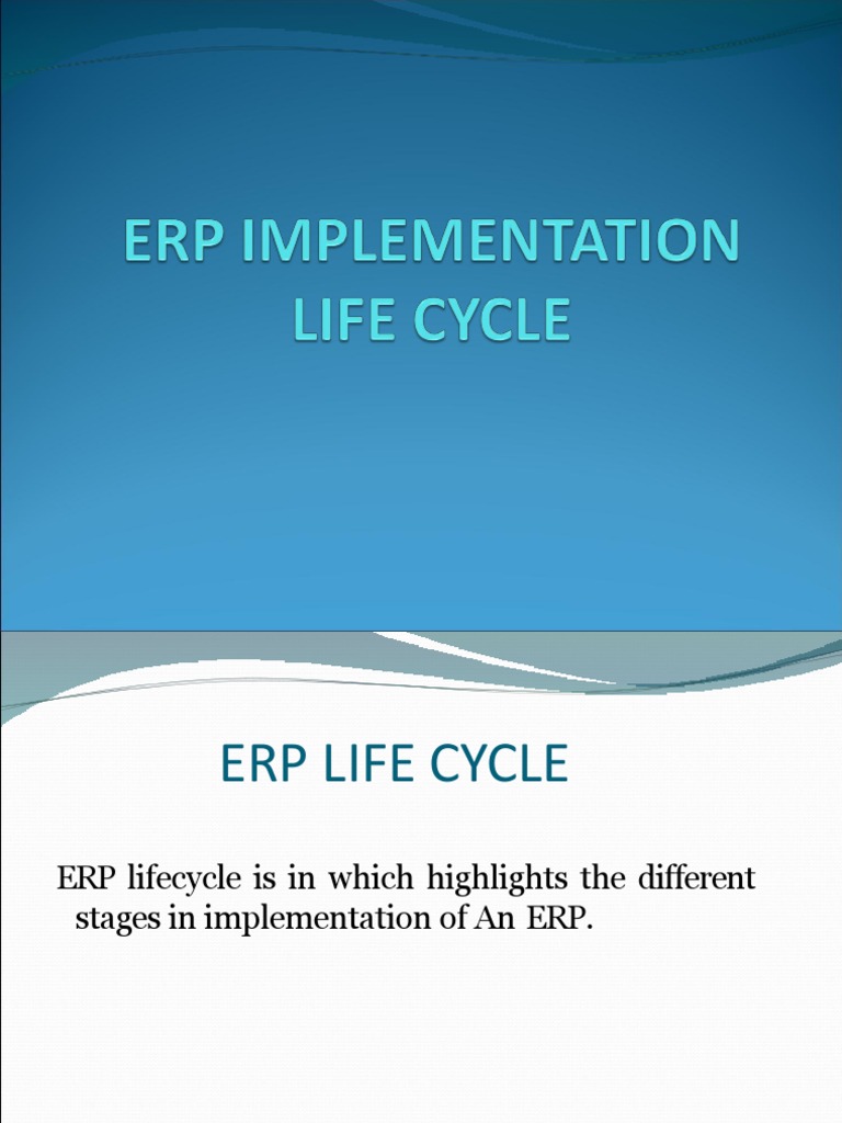 Erp Implementation Life Cycle Pdf Enterprise Resource Planning
