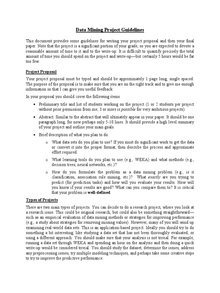 DM Project Guidelines | PDF | Experiment | Data