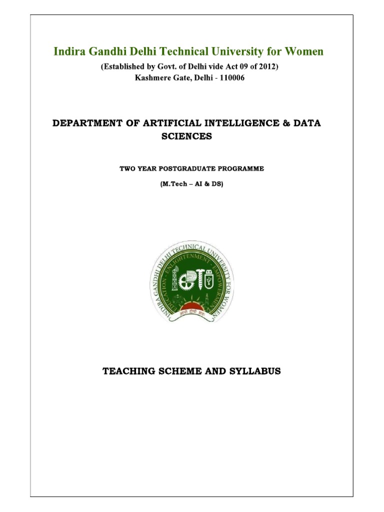 Teaching Scheme And Syllabus Of M Tech Ai Ds 04 03 2023 Download