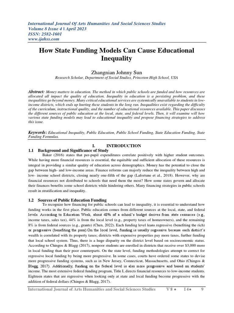 How State Funding Models Can Cause Educational Inequality | PDF | Taxes ...