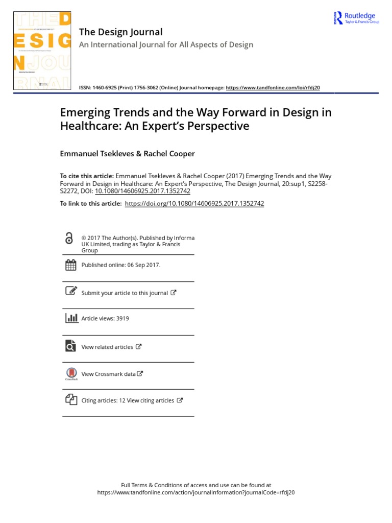 Emerging Trends and The Way Forward in Design in Healthcare An Expert S ...