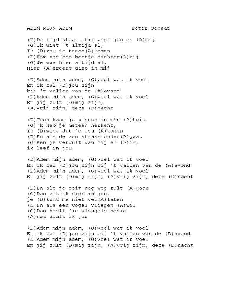 Adem Mijn Adem (Peter Schaap) | PDF