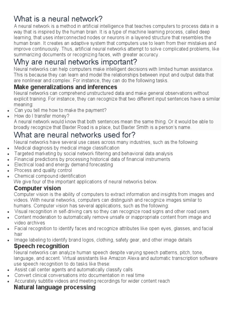 What Is A Neural Network | PDF | Artificial Neural Network | Deep Learning