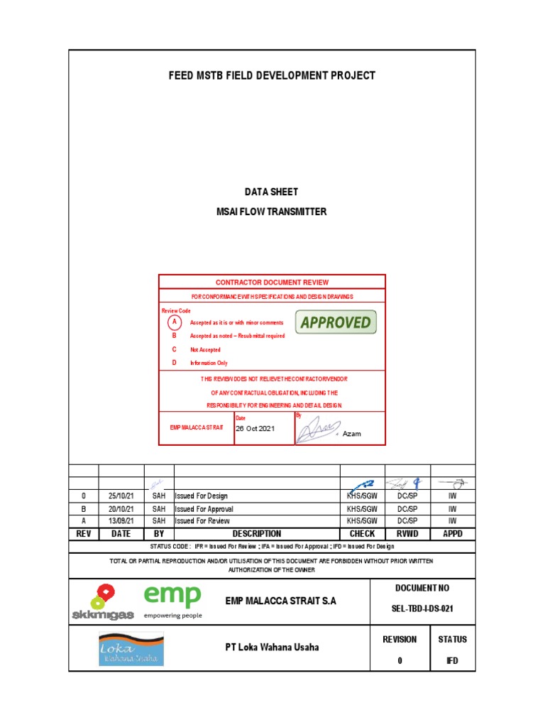 SEL-TBD-I-DS-021 - R0 - Data Sheet For MSAI Flow Transmitter - Sign ...