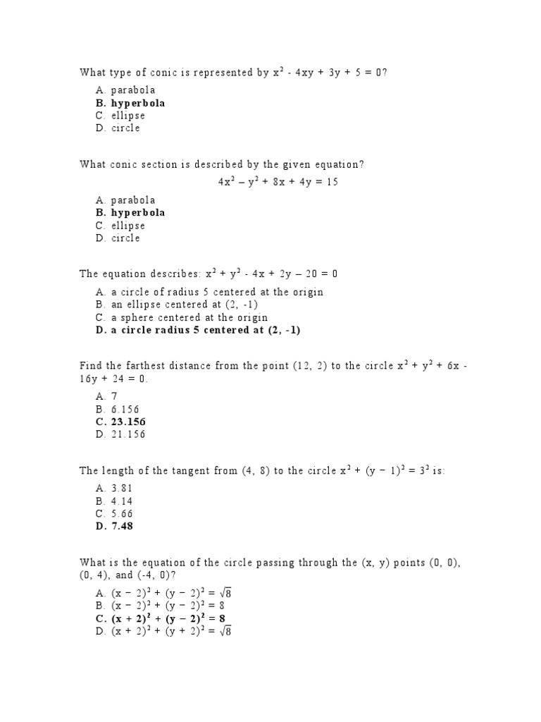 MESL - Analytic Geometry 2 | PDF | Ellipse | Circle
