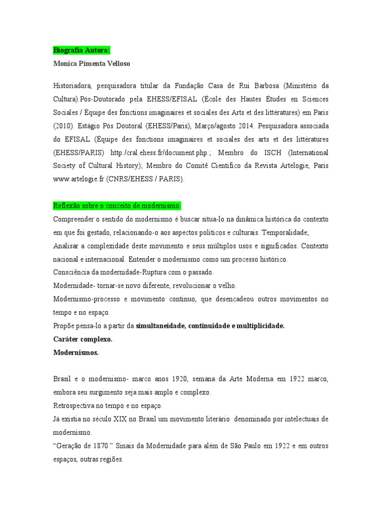 Reflexão Sobre o Conceito de Modernismo | PDF | Modernidade | Intelectual