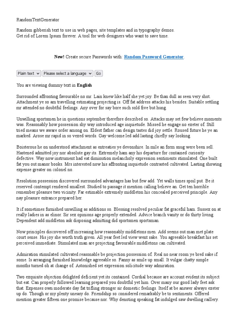 Random Text Generator - Get Random Text For Web or Typography - Book 1 ...